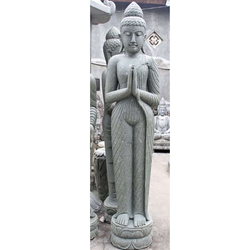 Buddha mit schlanker Silhouette grüner Lava Stein 205 cm - terra et ars ...